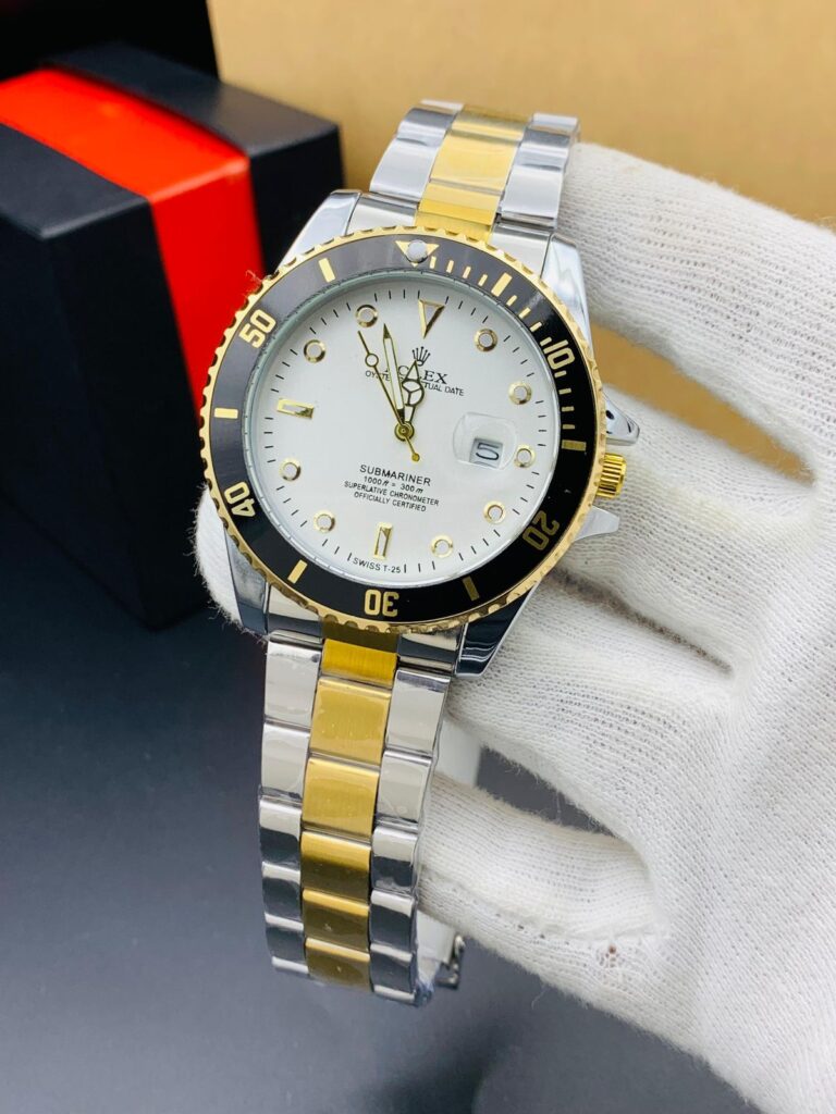 Branded Chain Watch Date Adjustment (Two Tone Inner White) – HNJWATCHES.PK